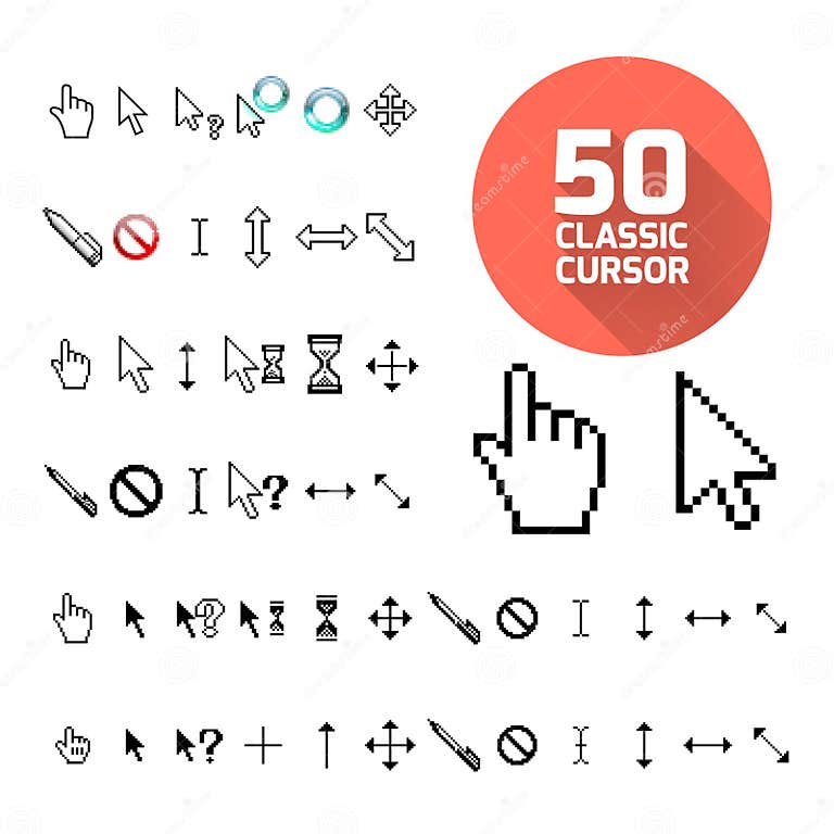 Classic Cursor Pack. Vector Illustration Stock Vector - Illustration of ...