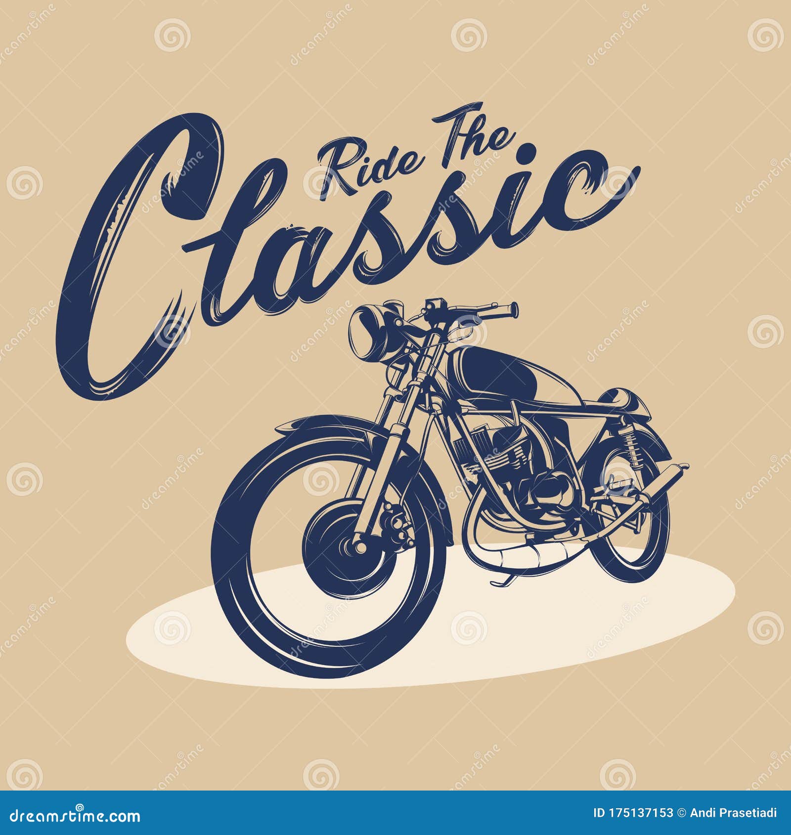 Classic Custom Motorcycle Logo Design Illustration Stock Vector ...