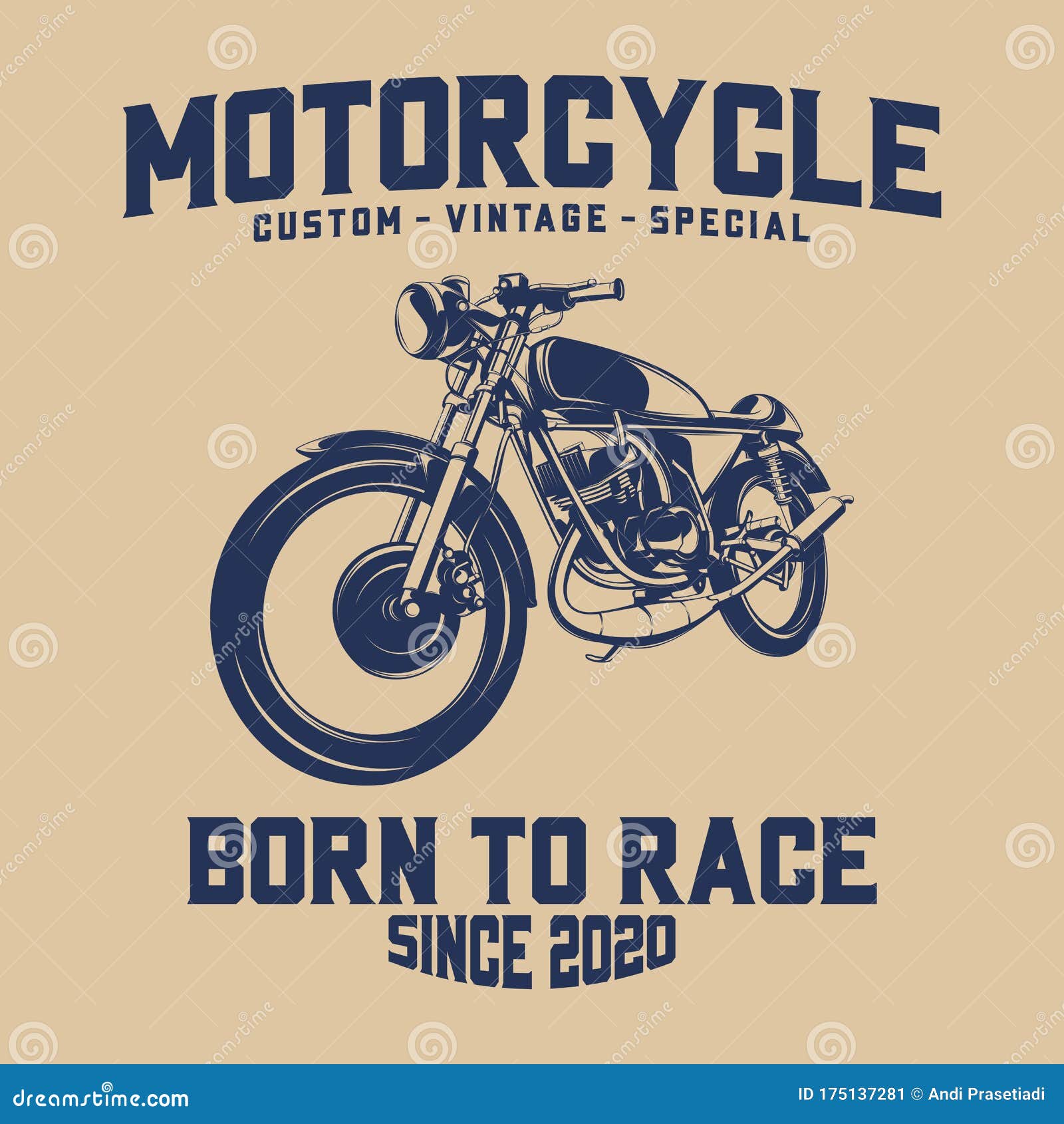Classic Custom Motorcycle Logo Design Illustration Stock Vector ...
