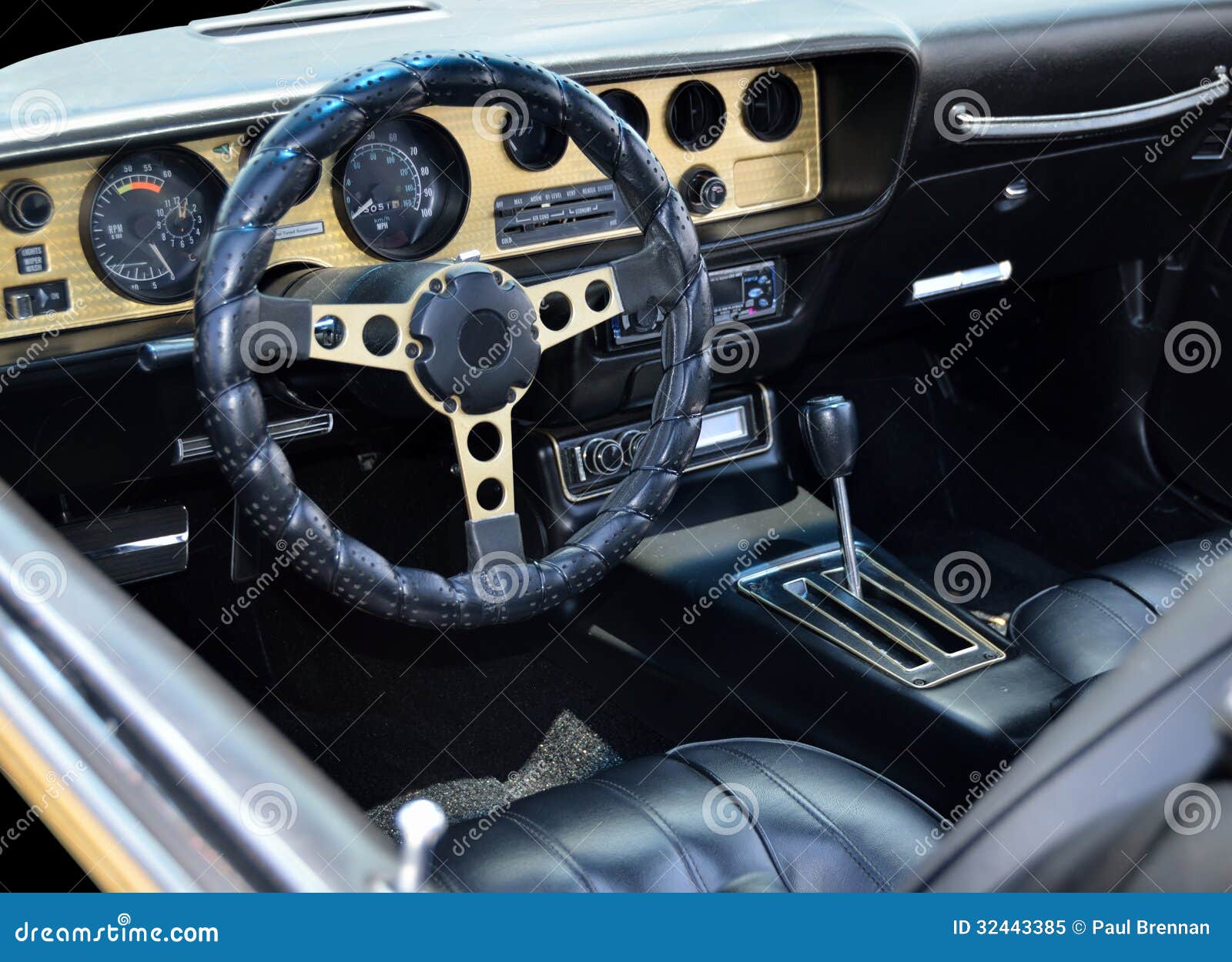 Classic Customized Car Interior Stock Image - Image of shape, inside ...