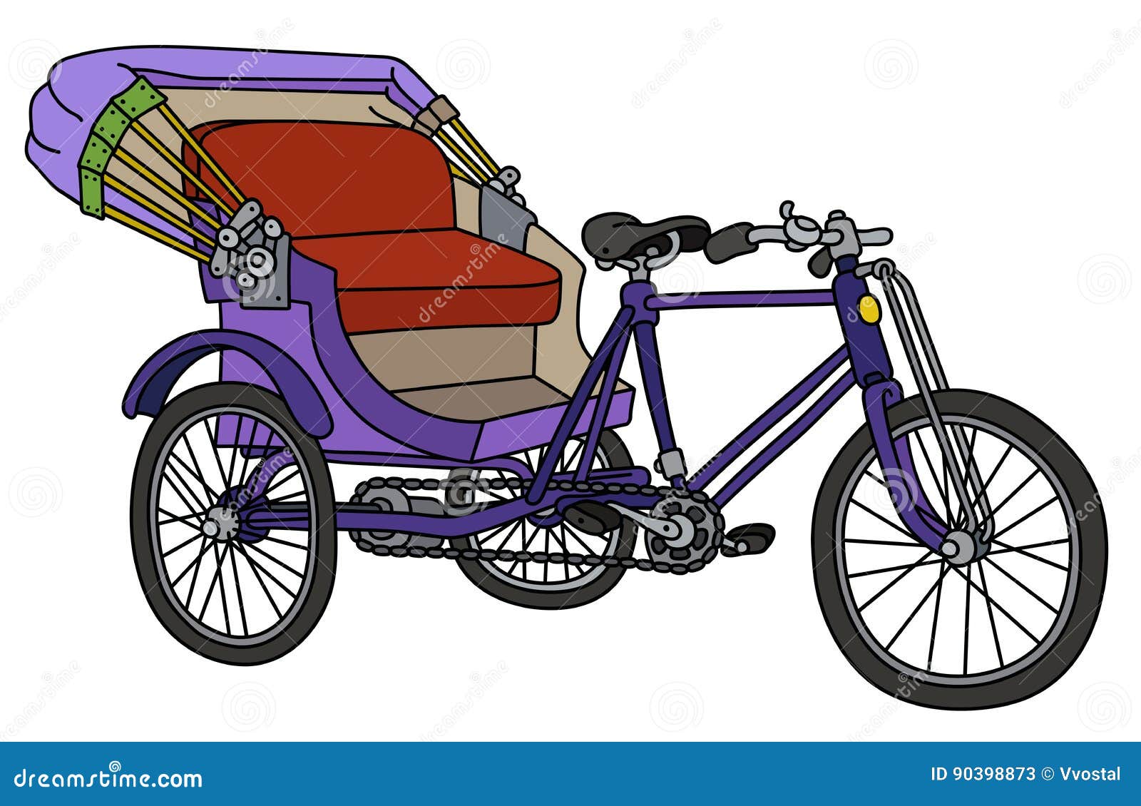 The Classic Cycle Rickshaw Vector Illustration | CartoonDealer.com ...
