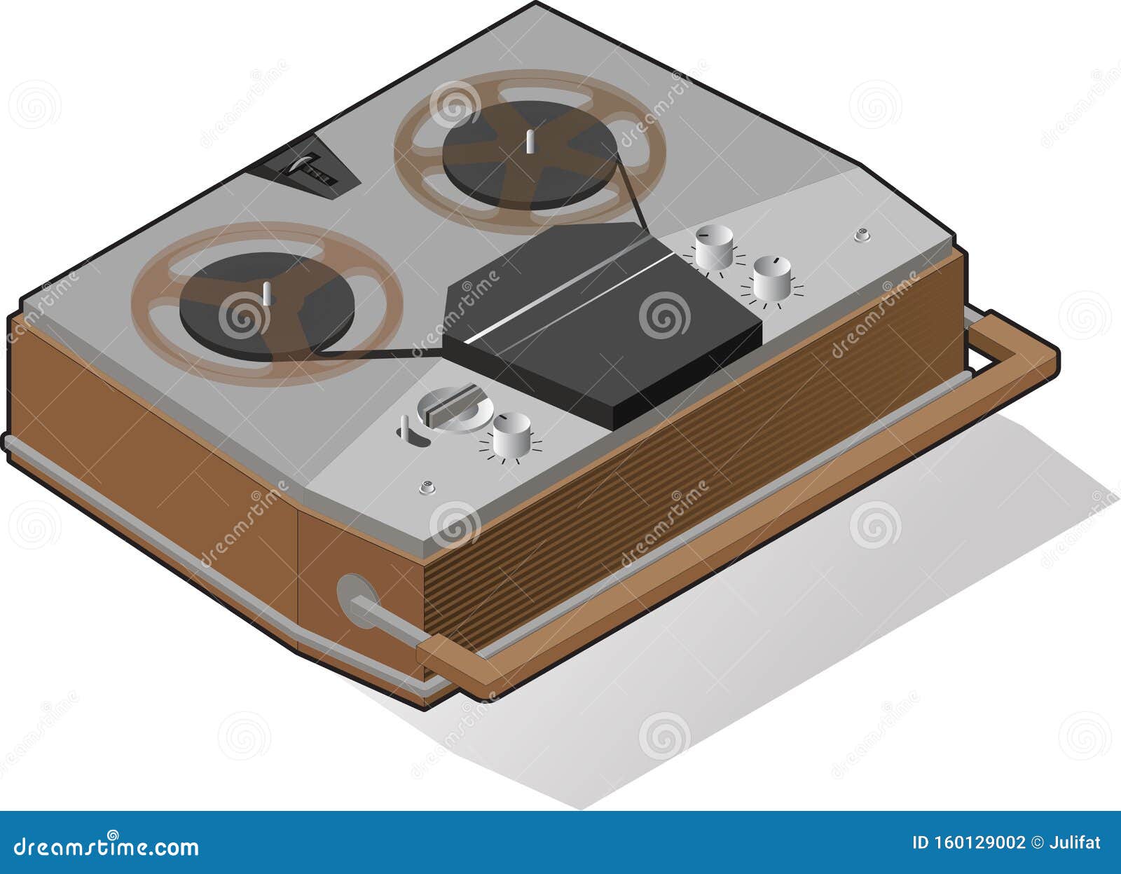 Classic 3d Illustration with Record Player for Concept Design. Digital ...