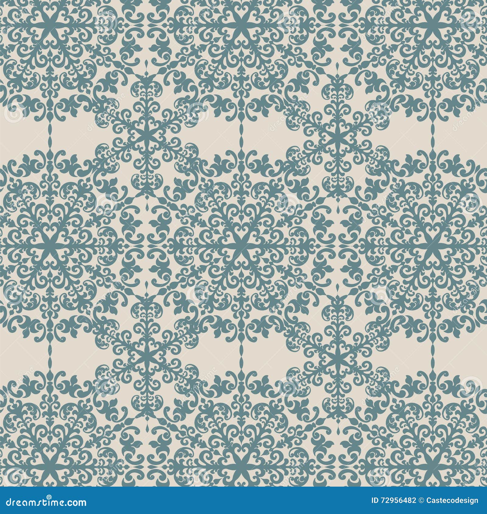 Classic Damask Ornament Pattern Stock Illustration - Illustration of ...