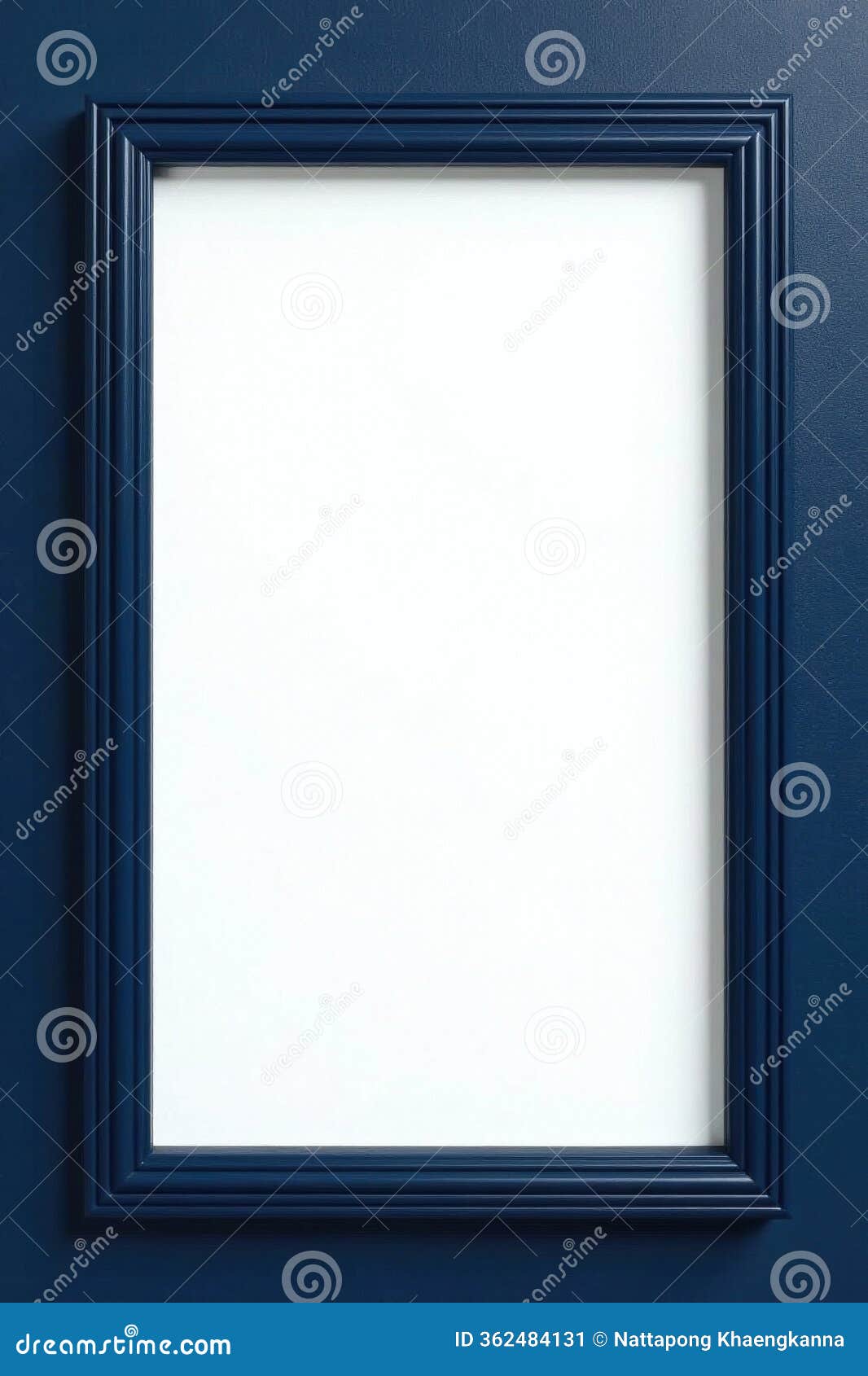 Classic Dark Blue Rectangle Frame, Blank, White Background , Website ...