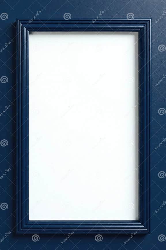 Classic Dark Blue Rectangle Frame, Blank, White Background , Website ...
