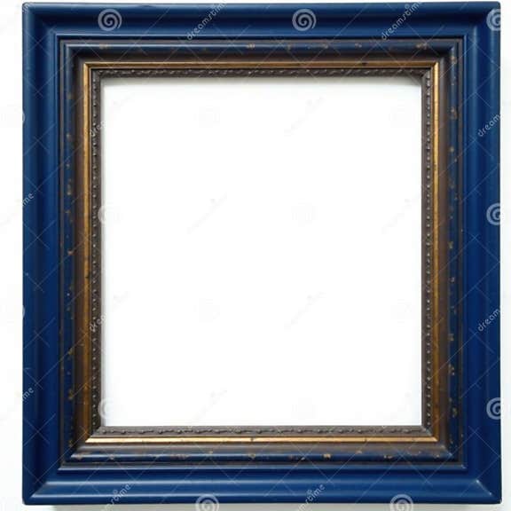 Classic Dark Blue Rectangular Frame, Blank, Isolated on White , Dark ...