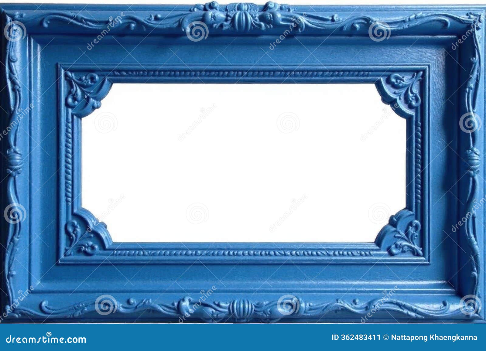 Classic Dark Blue Rectangular Frame, Isolated on White , Modern, Matte ...