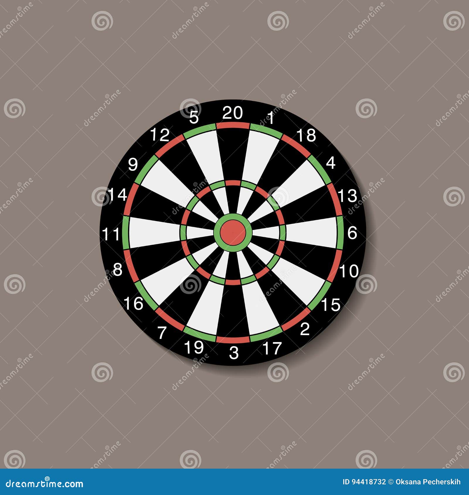 Classic Darts Board With Twenty Sectors. Realistic Dart Boards. Game ...