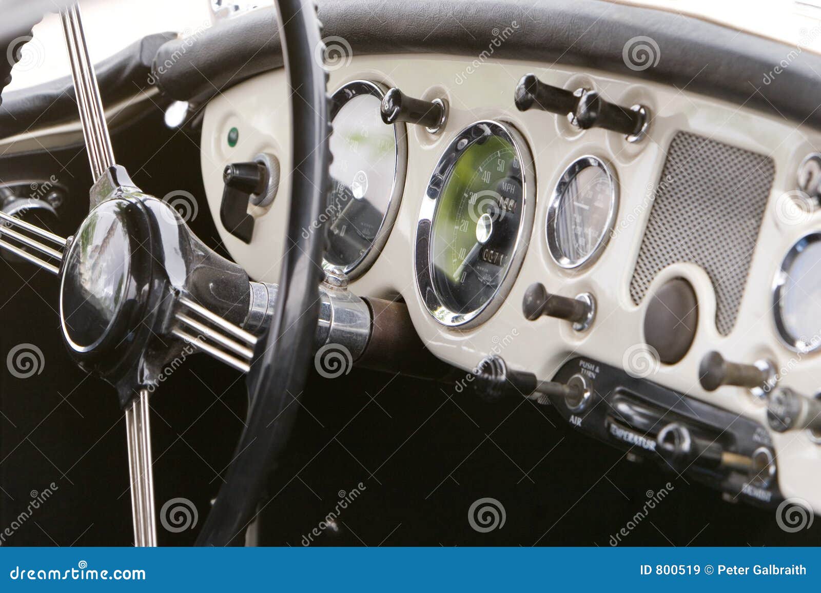 Classic dash stock image. Image of chrome, polished, dashboard - 800519