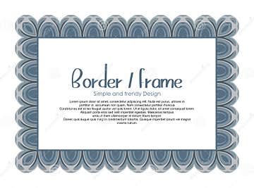 Classic Decorative Frame or Border Vector Design with Blue Color Stock ...