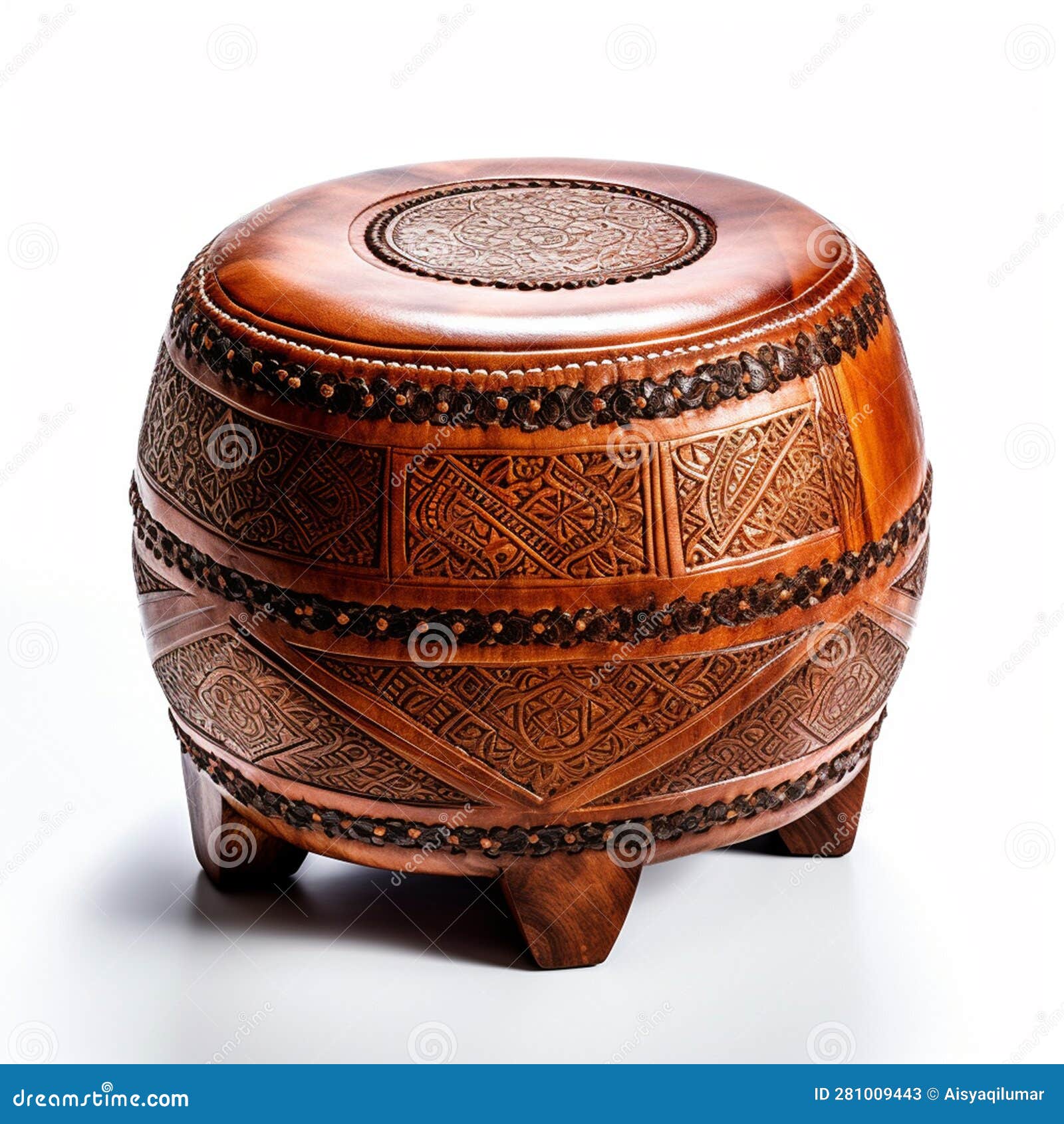 Classic Design Ottoman Stool Isolated on White Background. Stock ...