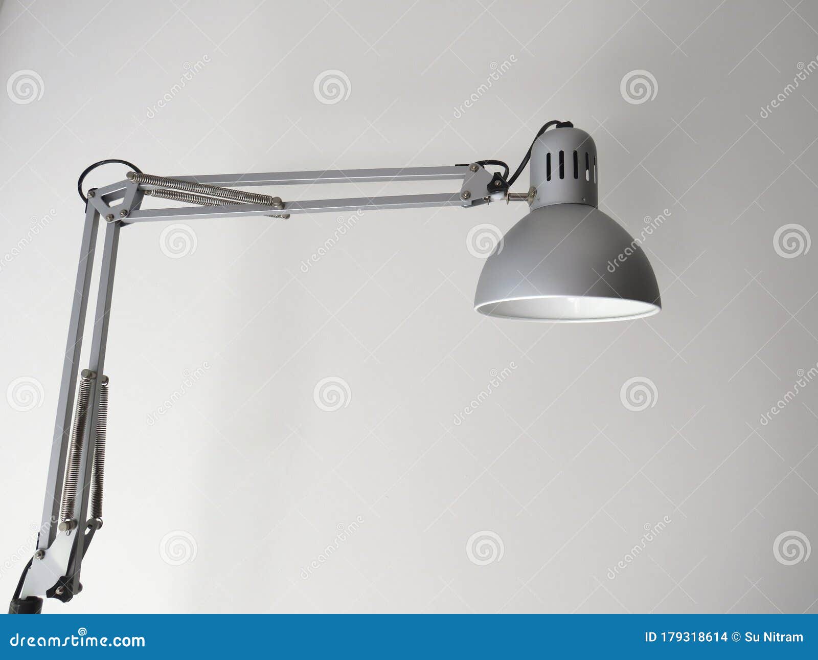 Classic Design Steel Work Lamp with Arm and Adjustable Head Isolated on ...