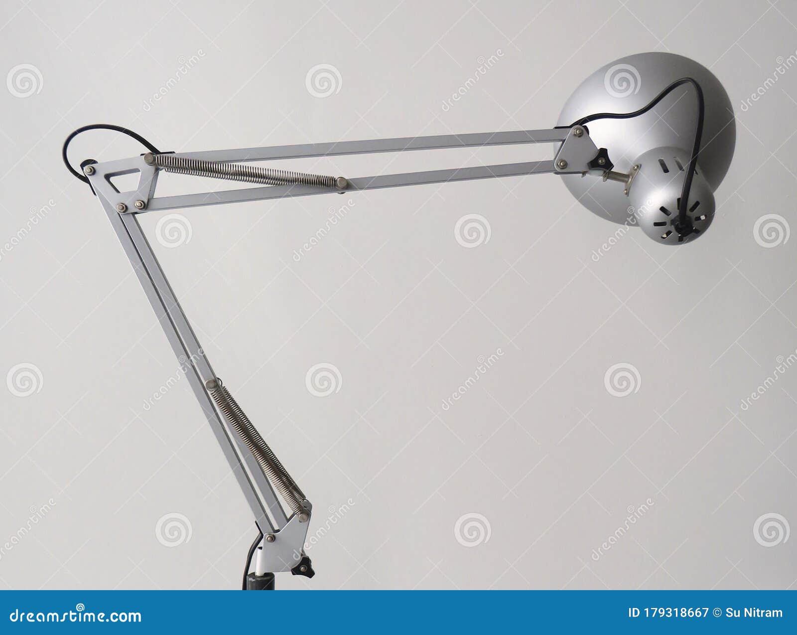 Classic Design Steel Work Lamp with Arm and Adjustable Head Isolated on ...