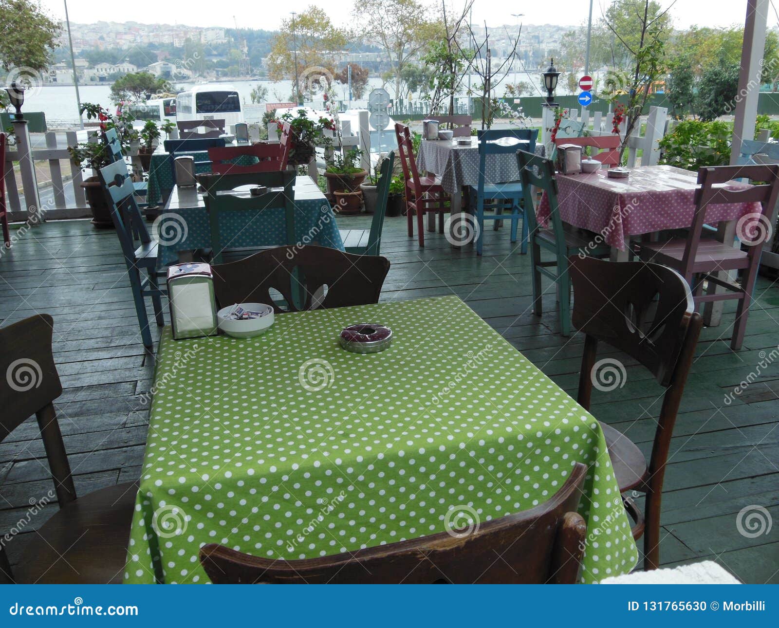 Classic Designed Tables and Chairs on Outdoor Restaurant Editorial ...