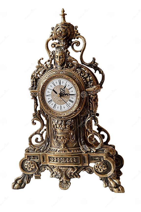 Classic desktop clock stock photo. Image of gold, bronze - 41066358