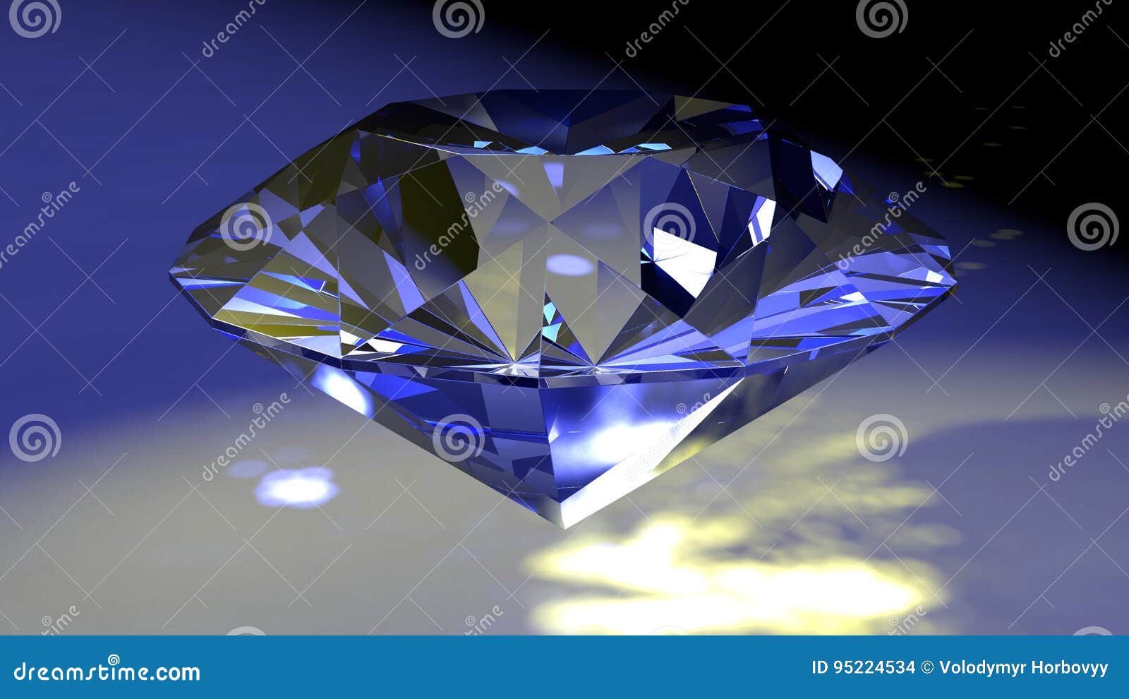 Classic diamond 3D render stock illustration. Illustration of glass ...