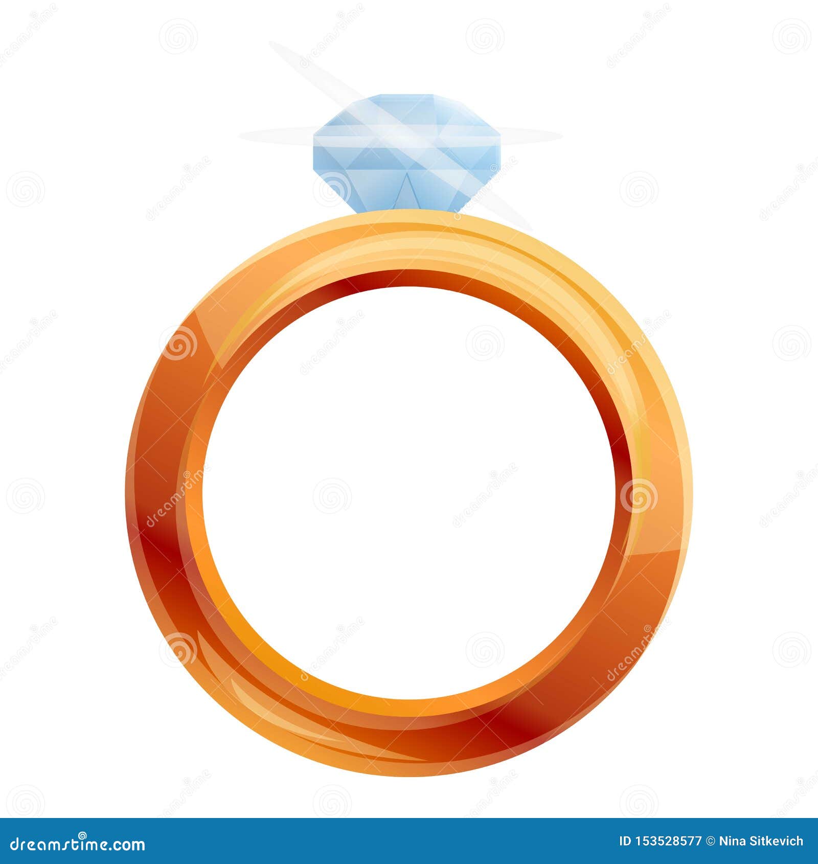 Classic Diamond Ring Icon, Cartoon Style Stock Vector - Illustration of ...