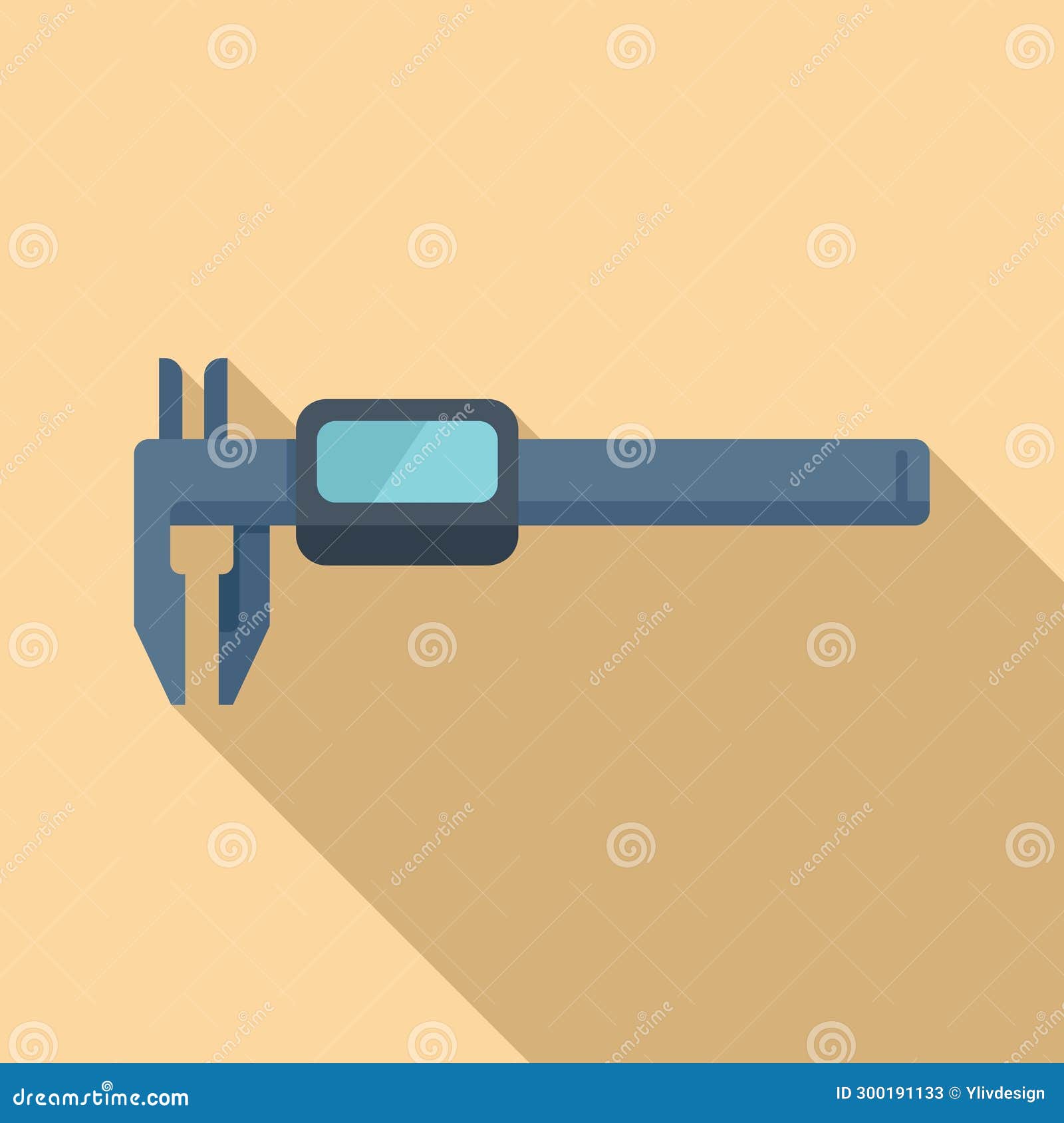 Classic Digital Micrometer Icon Flat Vector. Scale Meter Object Stock ...