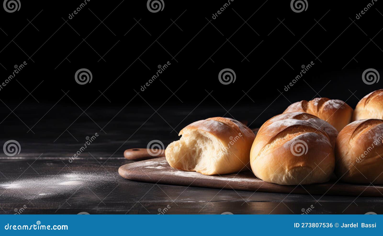Classic Dinner Bread Rolls with Copy Space Stock Illustration ...