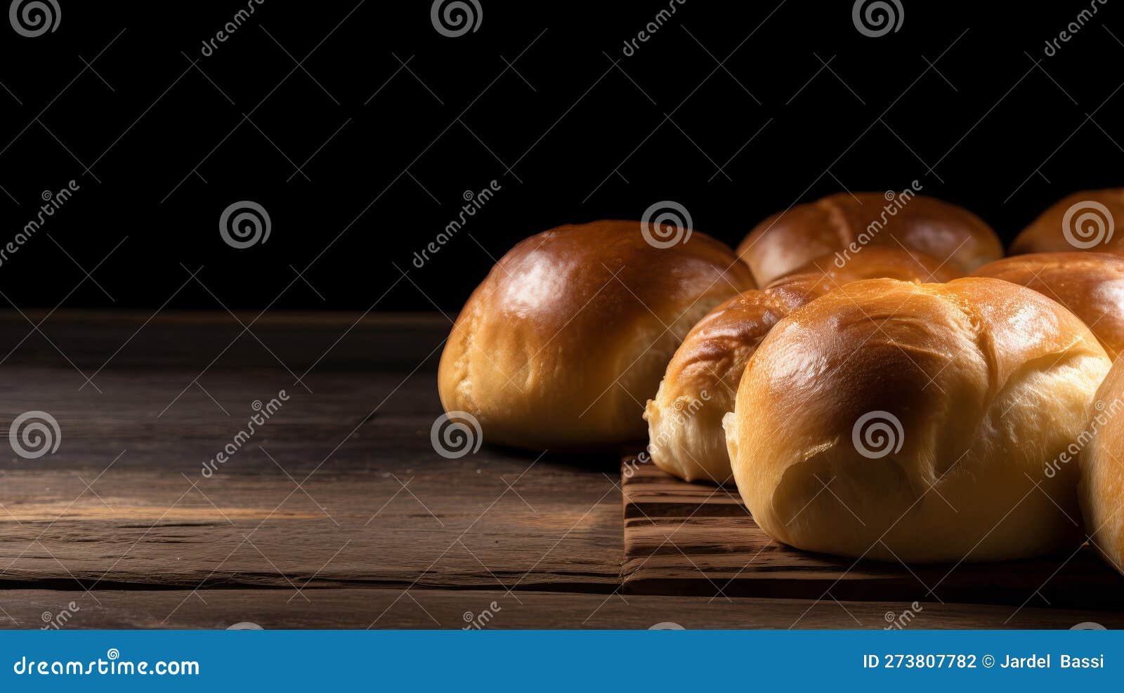 Classic Dinner Bread Rolls with Copy Space Stock Illustration ...