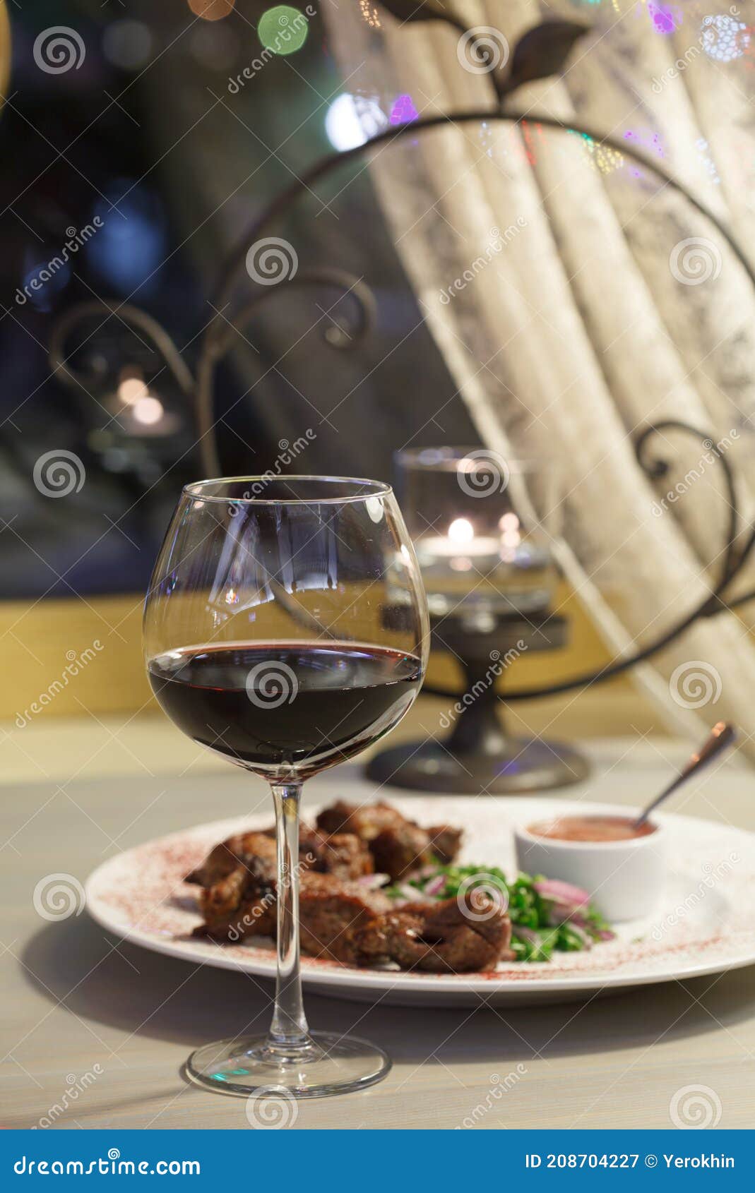 Classic Dinner Setting in the Restaurant Stock Image - Image of table ...