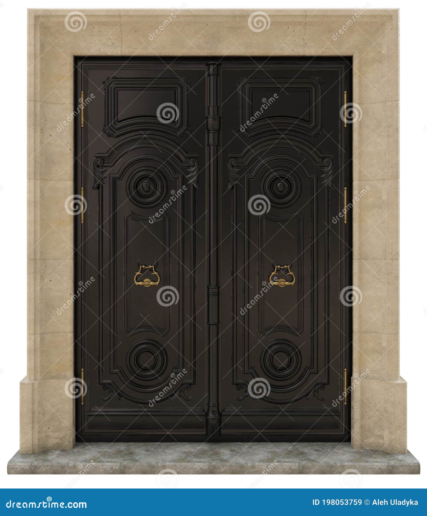 Front Classic Doors for a Classic House Stock Image - Image of ancient ...