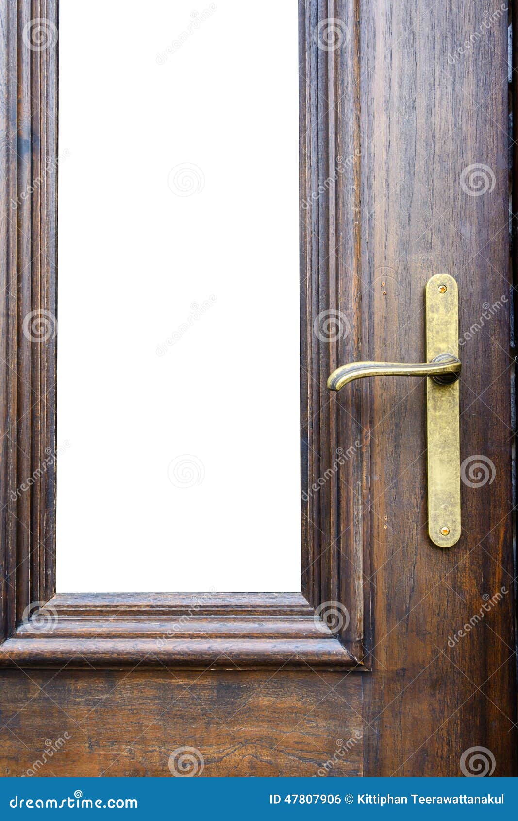 Classic Door Handle on Wood Door Stock Photo - Image of closeup, wooden ...