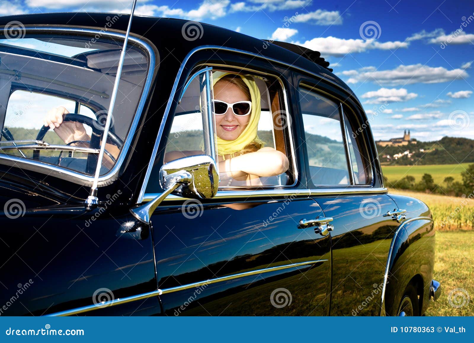 Classic Driver stock image. Image of female, ponton, vintage - 10780363