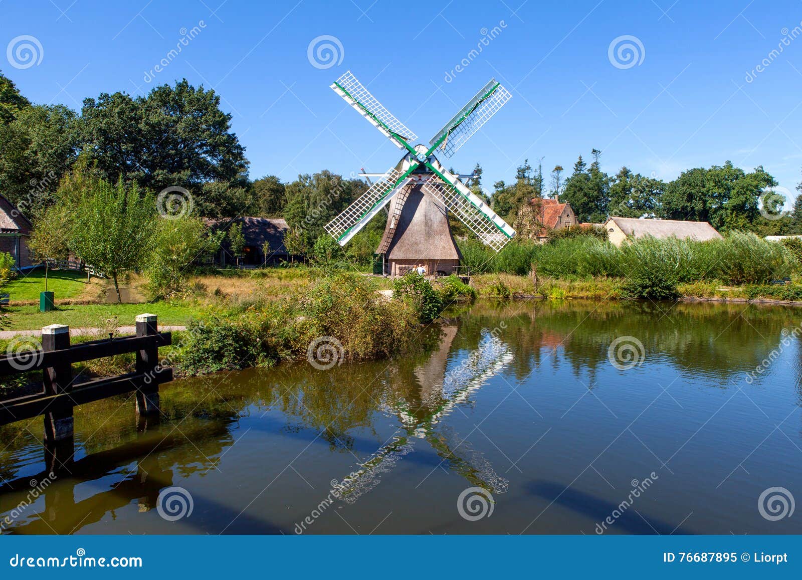 Classic Dutch windmill stock image. Image of dutch, grass - 76687895