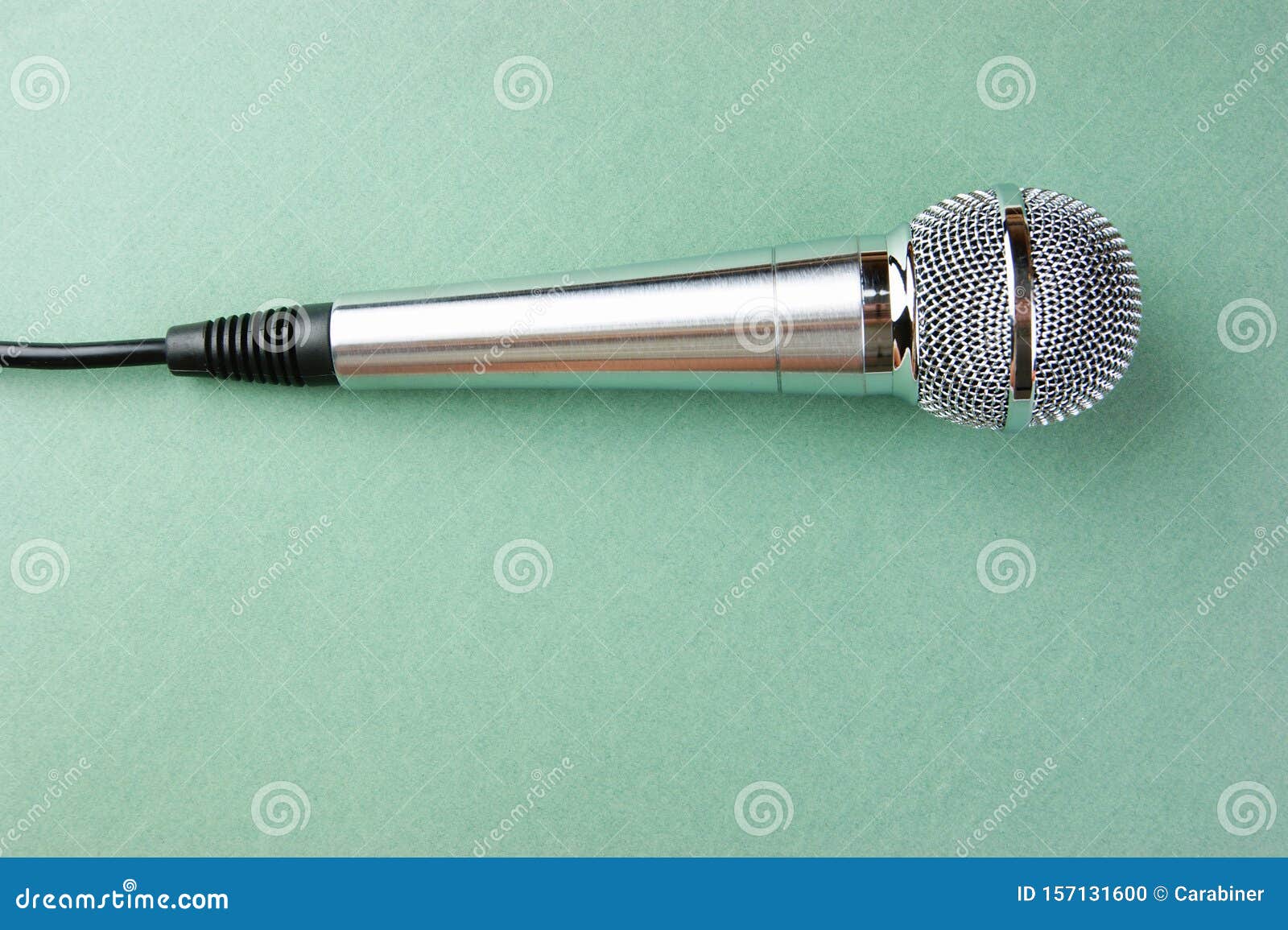 Dynamic Microphone On A Green Background Stock Photo | CartoonDealer ...
