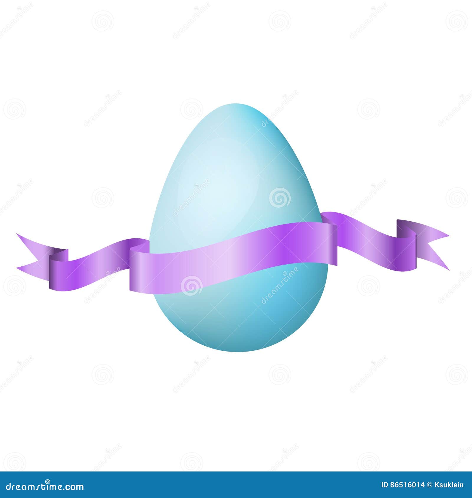 Classic Easter Egg and Silky Ribbon. Isolated Design Element for Easter ...