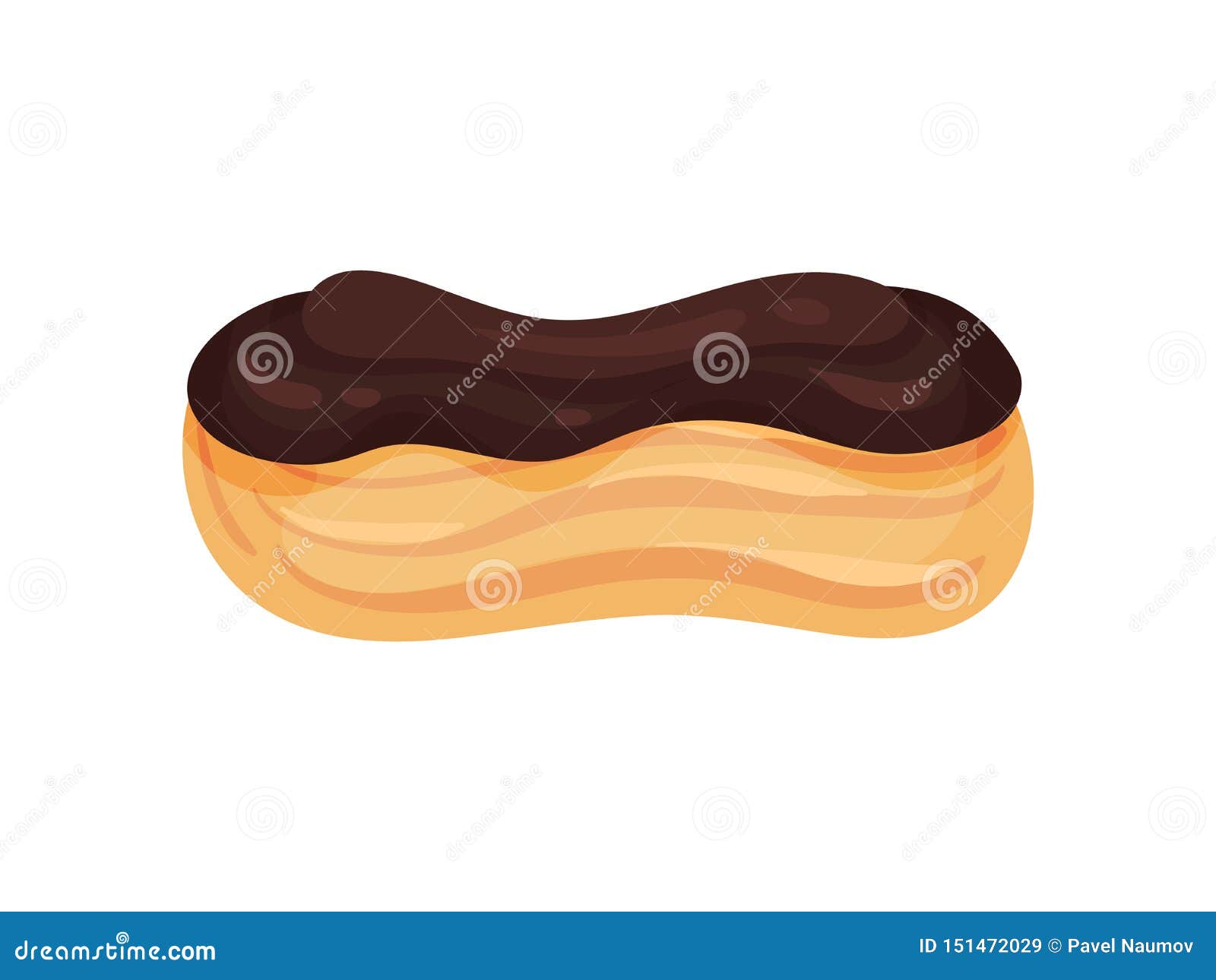 Classic Eclair. Vector Illustration on White Background. Stock Vector ...