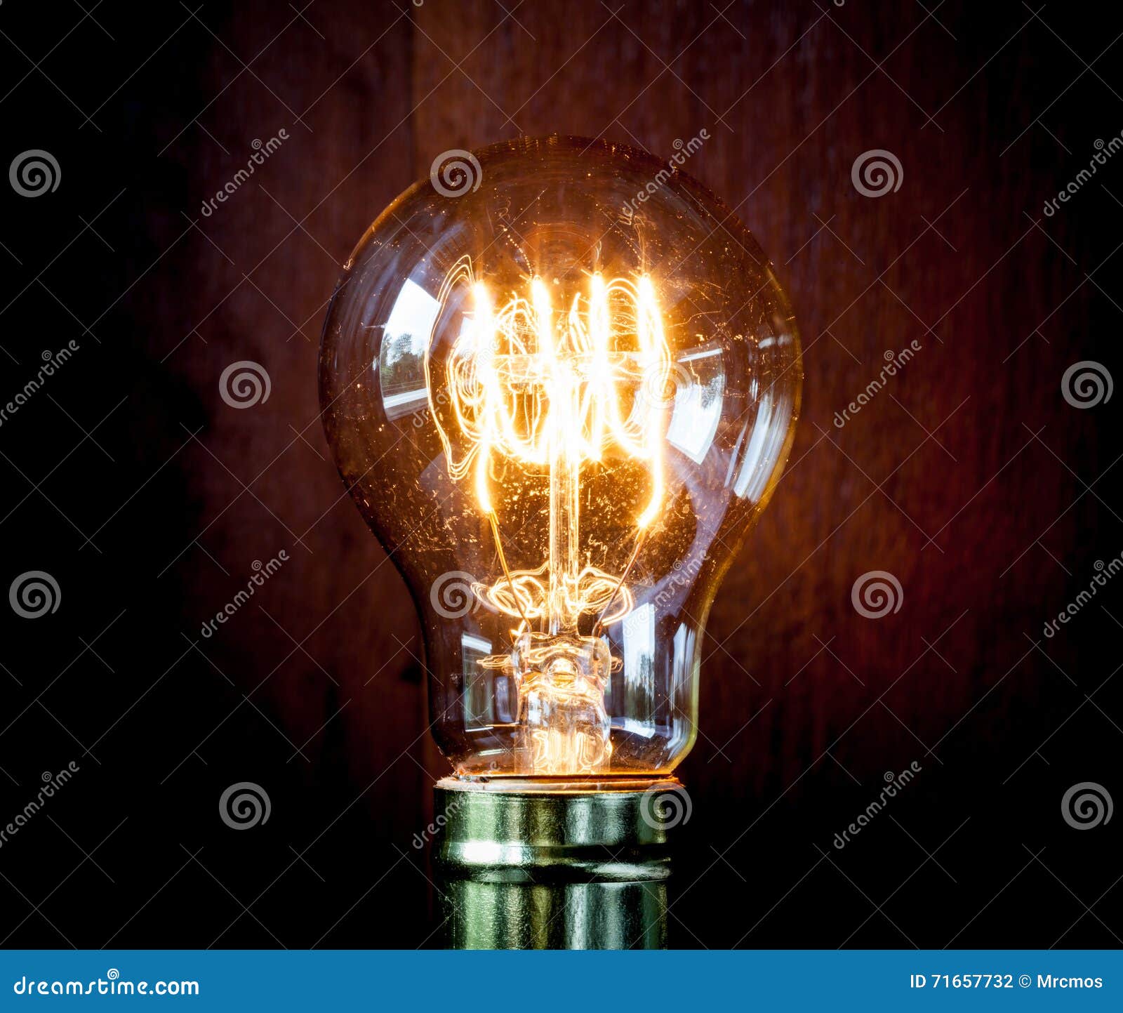 Classic Edison Light Bulb with Looping Carbon Filament. Stock Photo ...