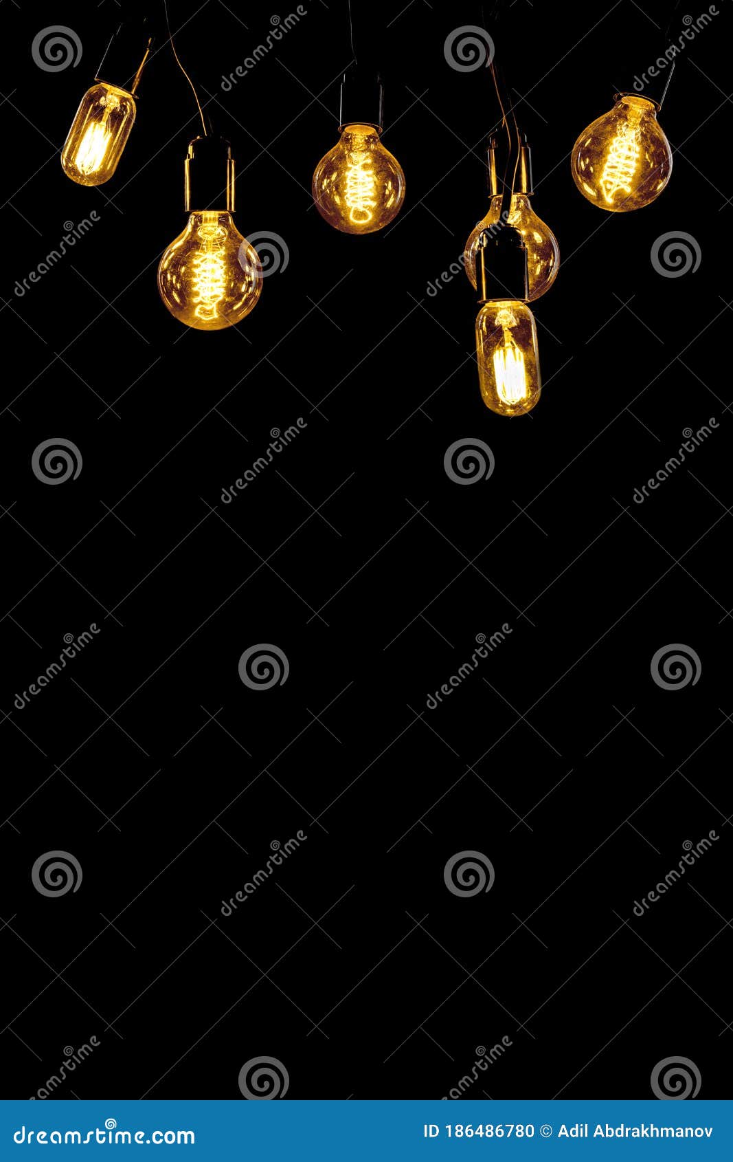 Classic Edisson Bulbs Backgound. Retro Style Bulbs Stock Photo - Image ...