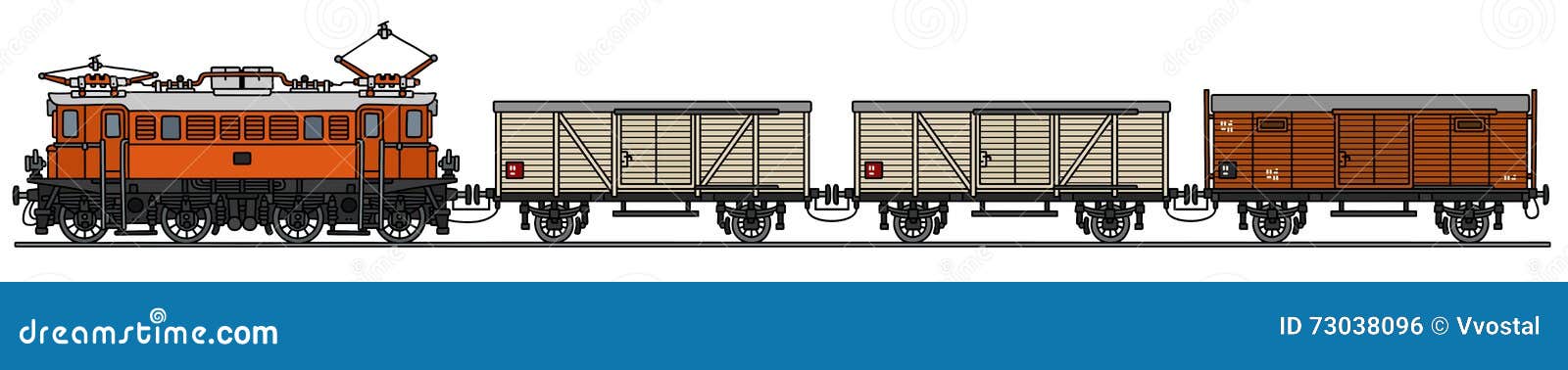 Classic electric train stock vector. Illustration of machine - 73038096