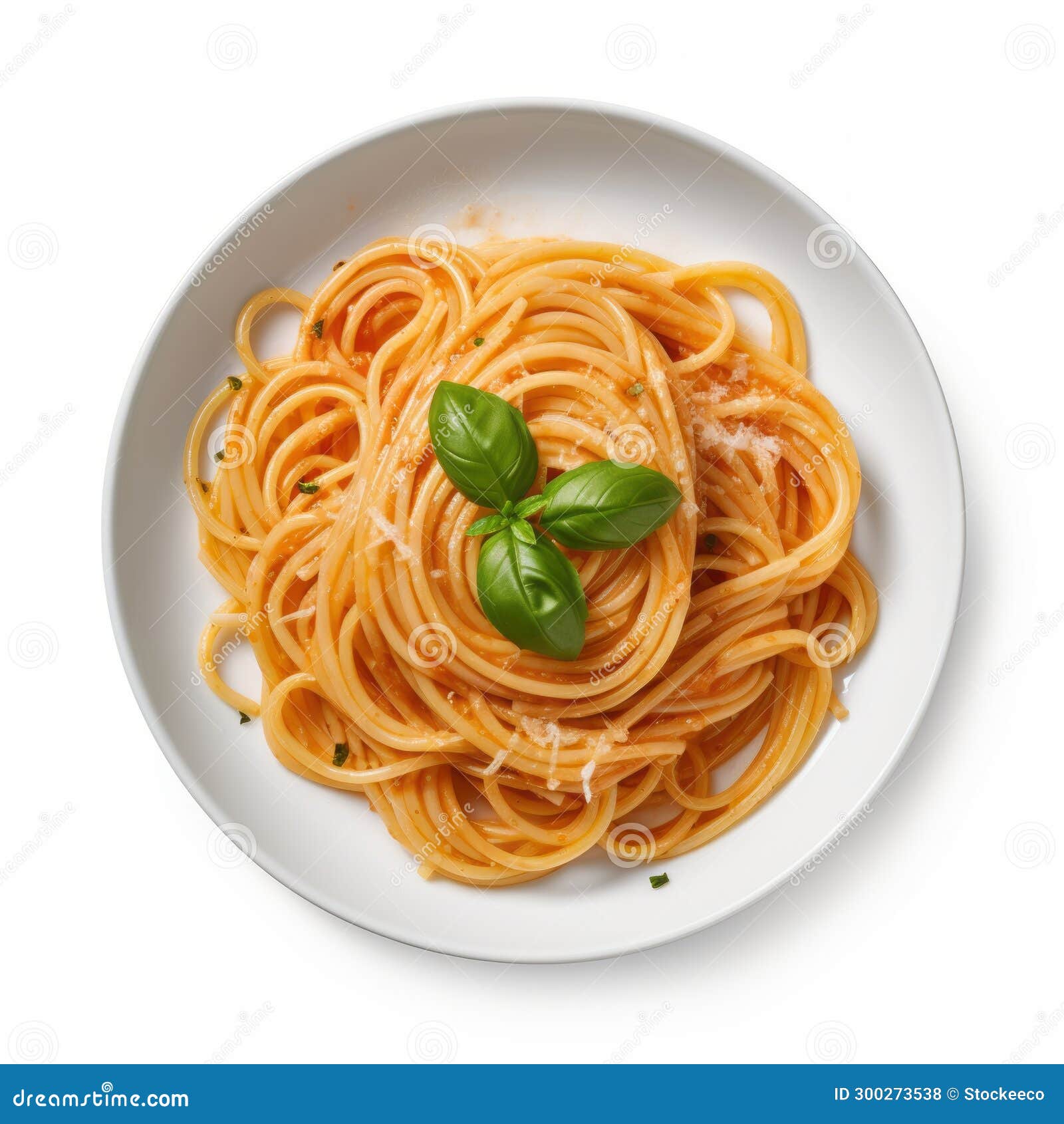 Classic Elegance: a Plate of Fresh Spaghetti on a White Background ...