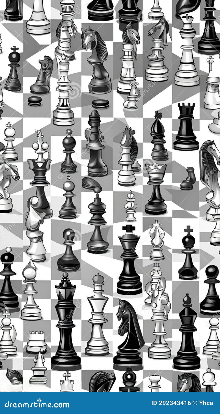 A Classic and Elegant Image of Black and White Chess Pieces on a Board ...
