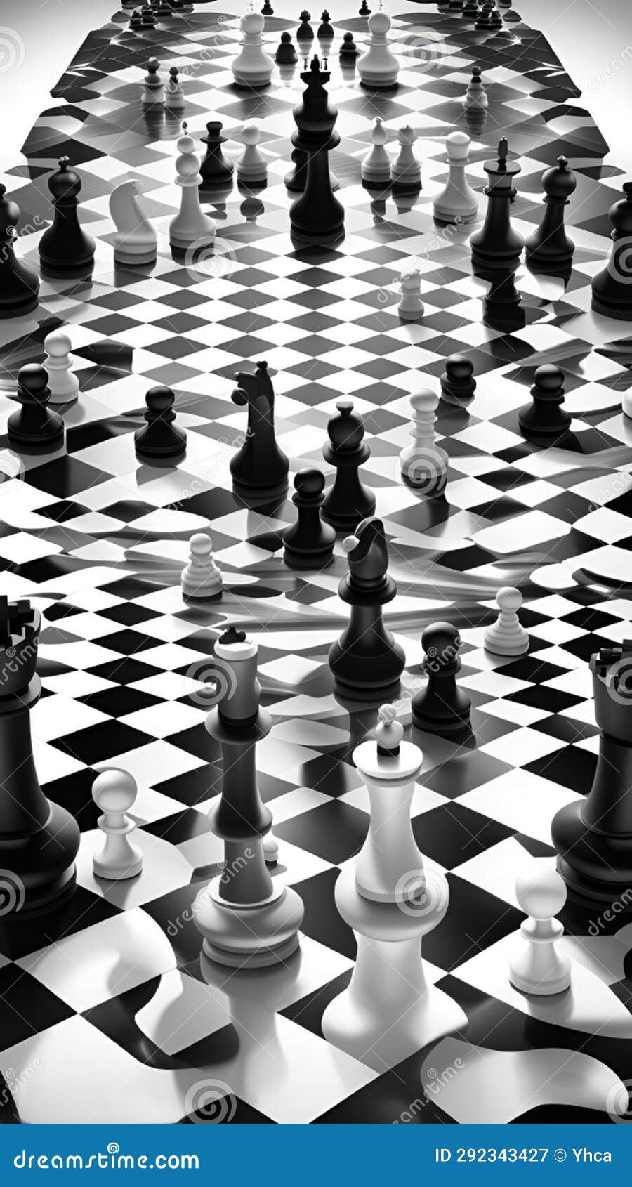 A Classic and Elegant Image of Black and White Chess Pieces on a Board ...