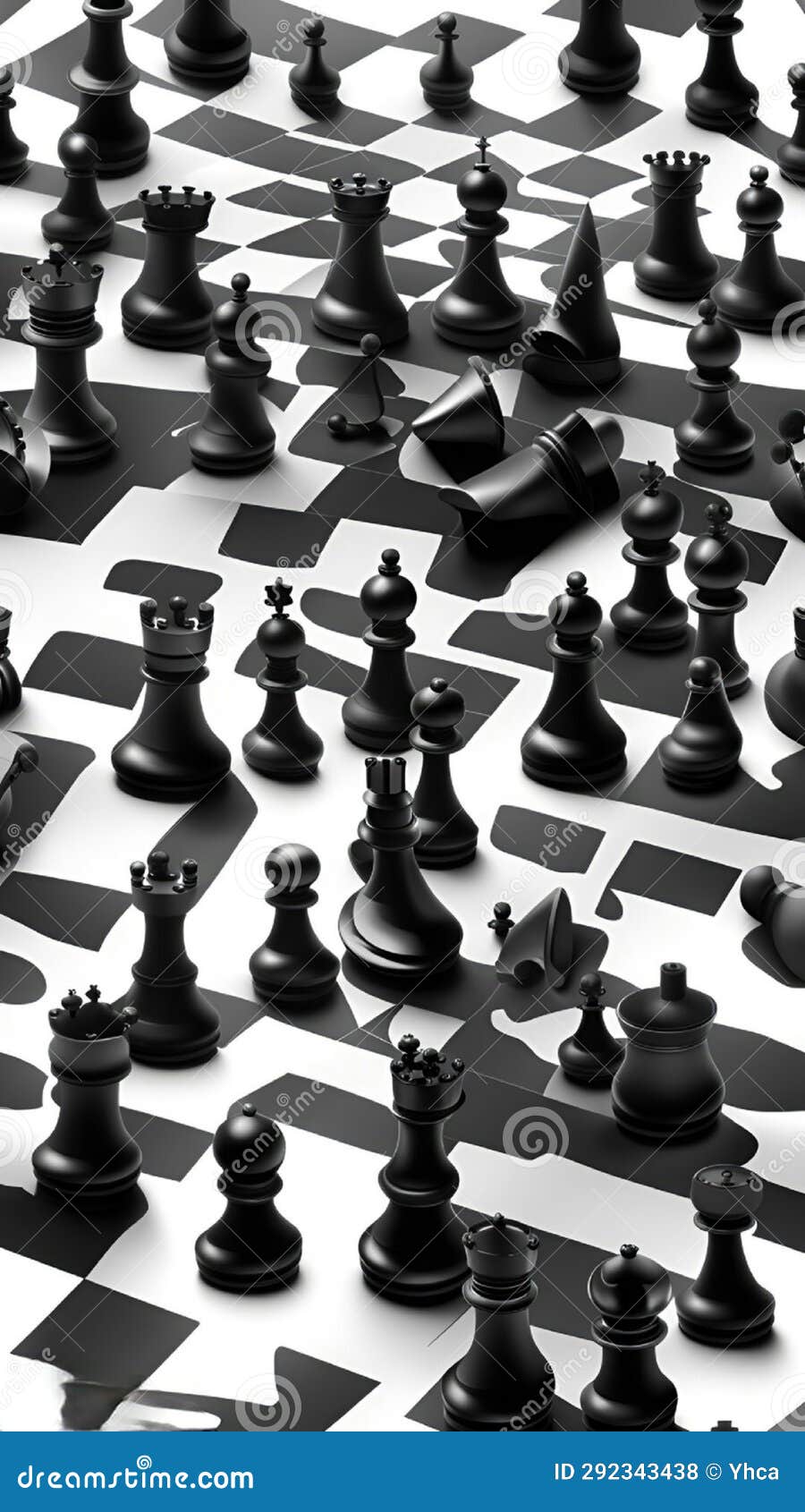 A Classic and Elegant Image of Black and White Chess Pieces on a Board ...