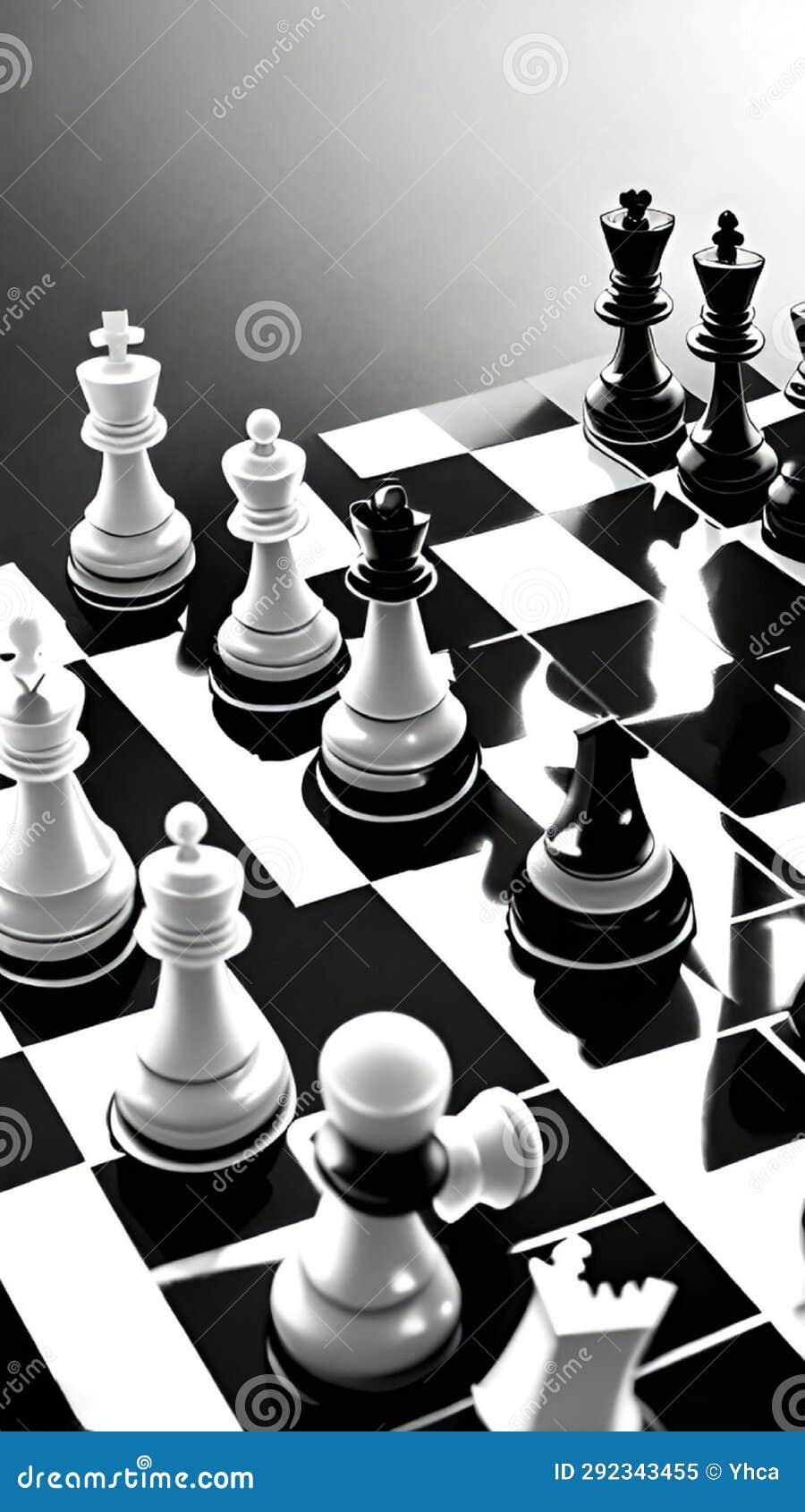 A Classic and Elegant Image of Black and White Chess Pieces on a Board ...