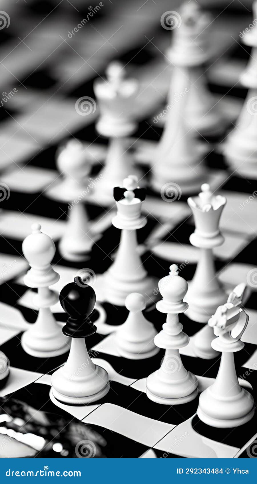 A Classic and Elegant Image of Black and White Chess Pieces on a Board ...