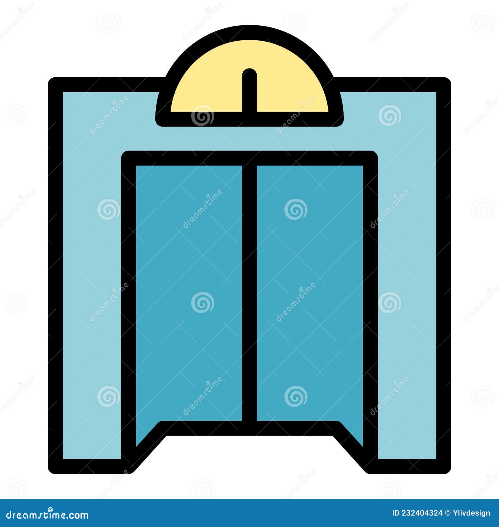 Classic Elevator Icon Color Outline Vector Stock Vector - Illustration ...
