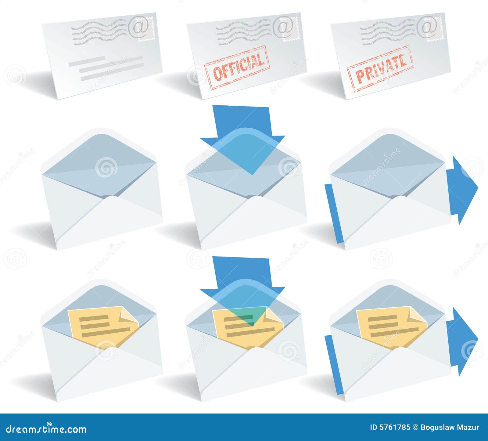 Classic email icons stock vector. Illustration of page - 5761785