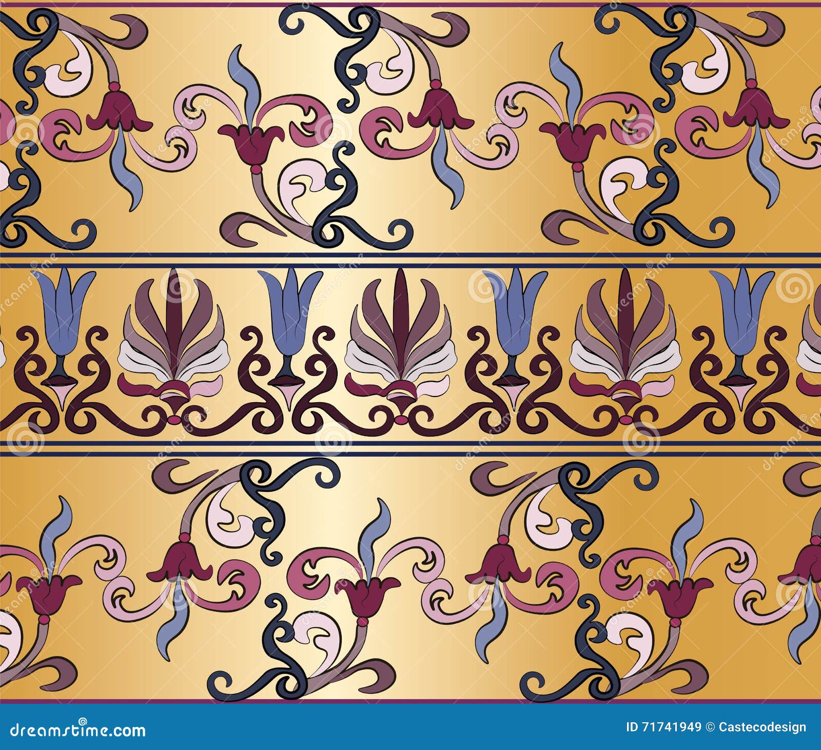 Classic Empire Style Ornament Pattern Stock Vector - Illustration of ...