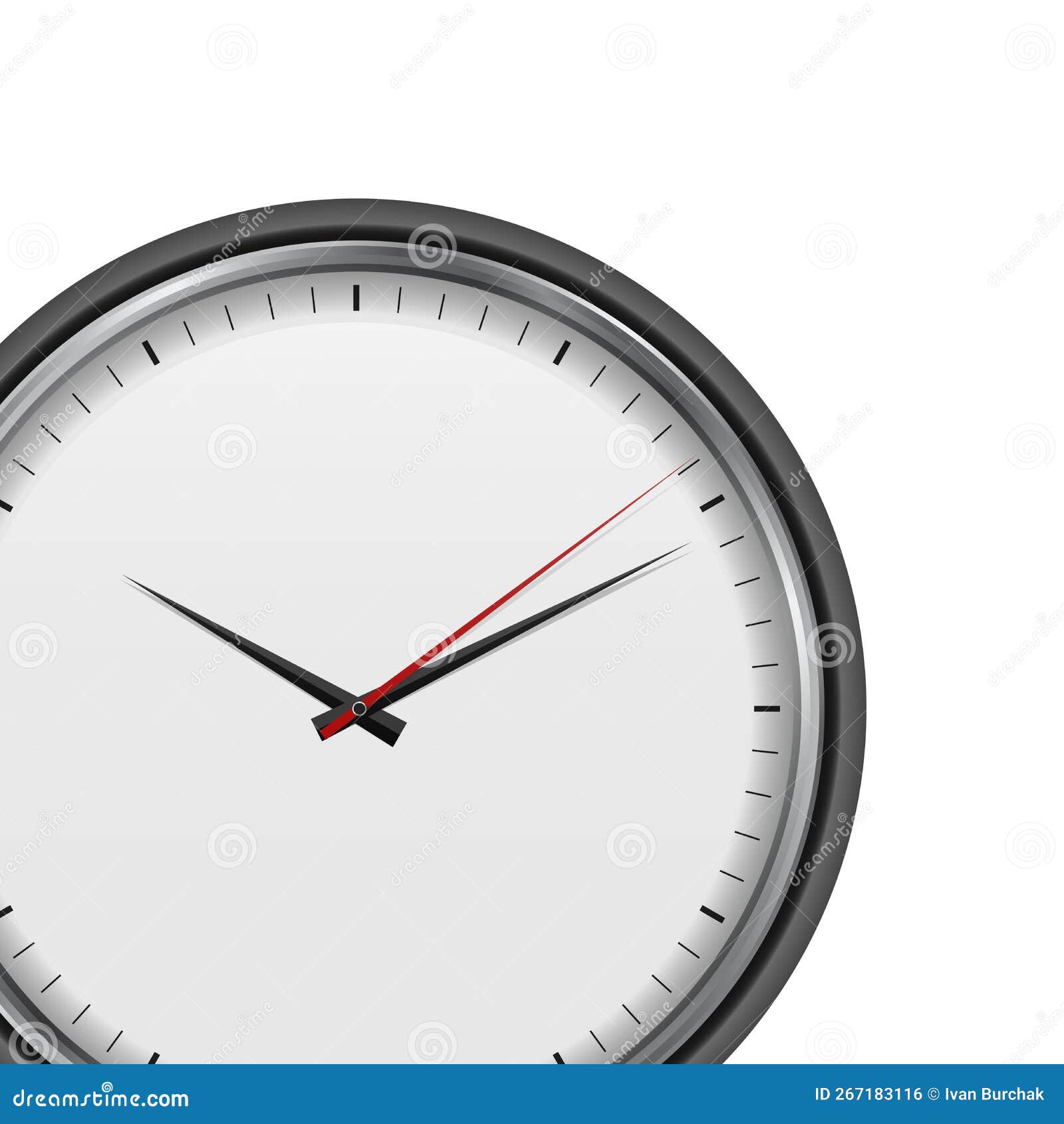 Analog Clockface without Numerals. 3D Realistic Vector Illustration ...