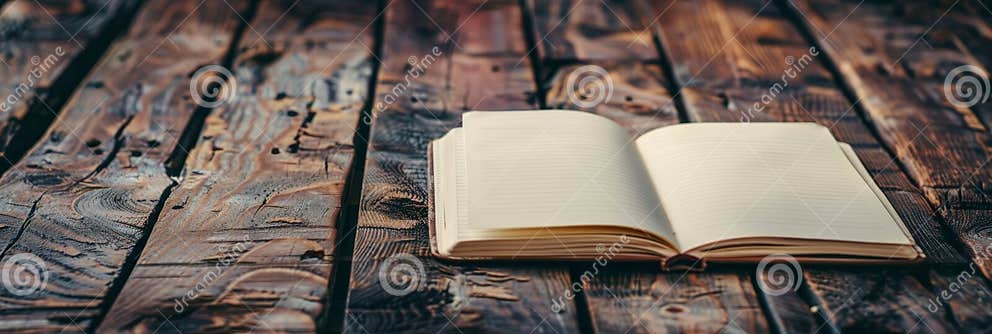 Classic Empty Journal Pages with Vintage Open Notebook Design for a ...