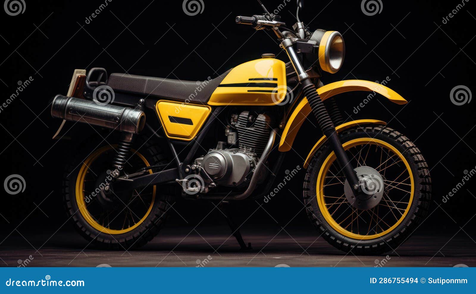 Classic Enduro Motor Yellow Color Stock Illustration - Illustration of ...