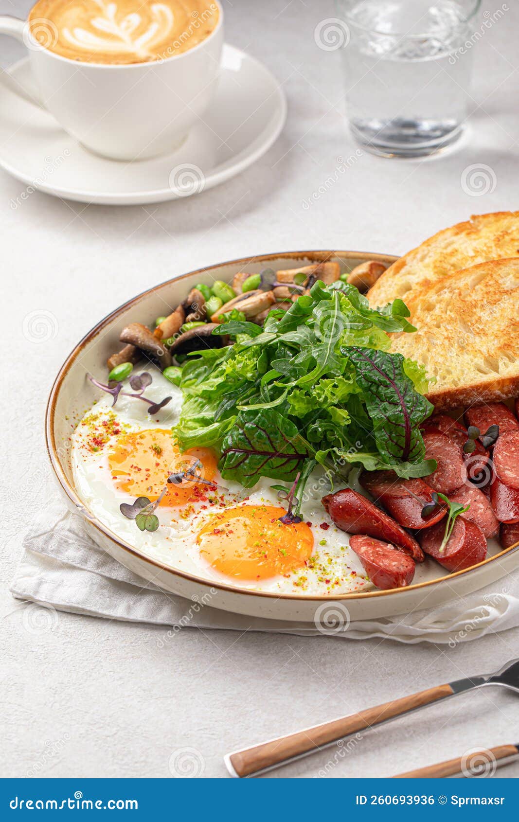 Classic English Breakfast with Fried Eggs Stock Photo - Image of ...