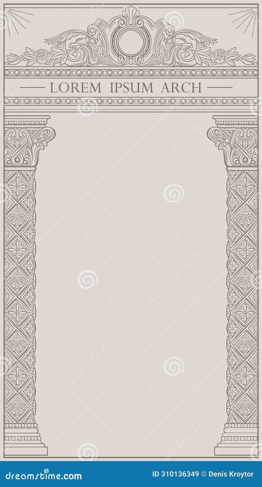 Classic Engraved Arch Postcard Frame Vintage Stock Vector ...