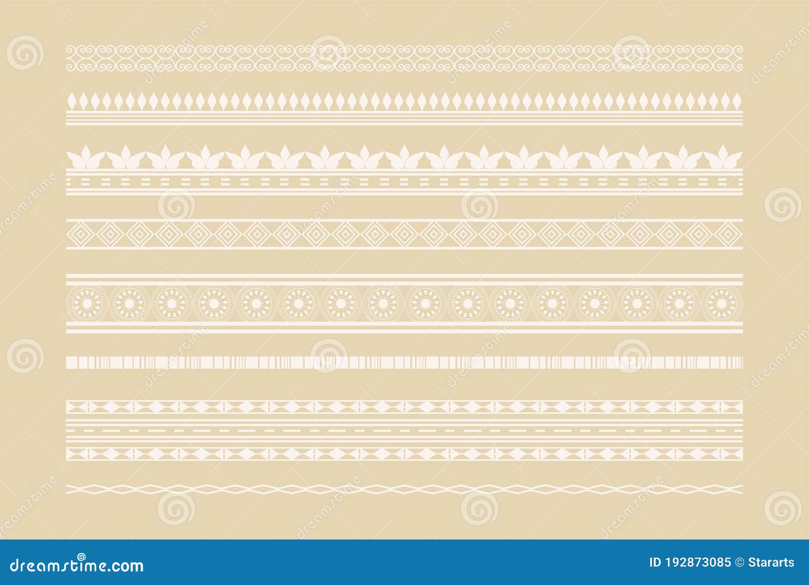Classic Ethnic Borders and Page Decoration Set Stock Vector ...